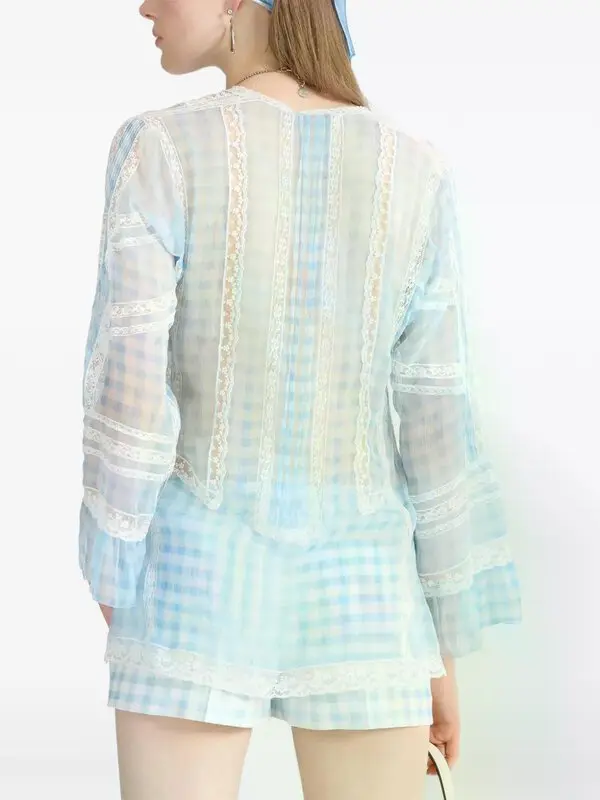 Ermanno Scervino Printed Silk Blouse With Lace Detail
