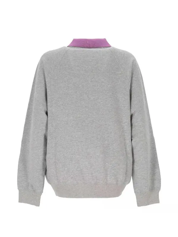 Versace Polo Collar Embroidered Sweatshirt
