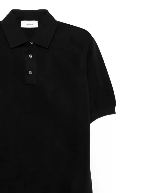 LARDINI Buttoned Polo Shirt - Black