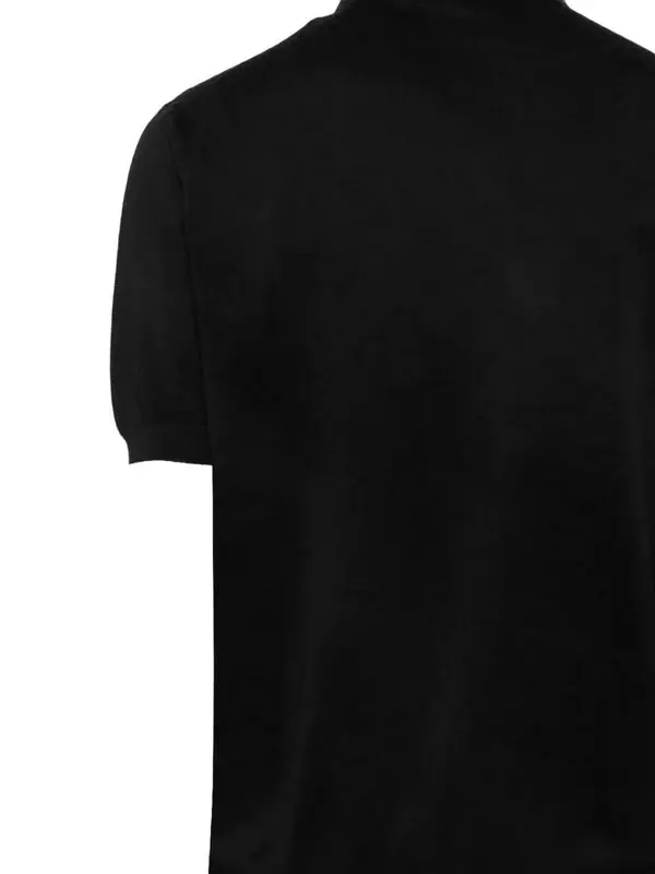 LARDINI Buttoned Polo Shirt - Black
