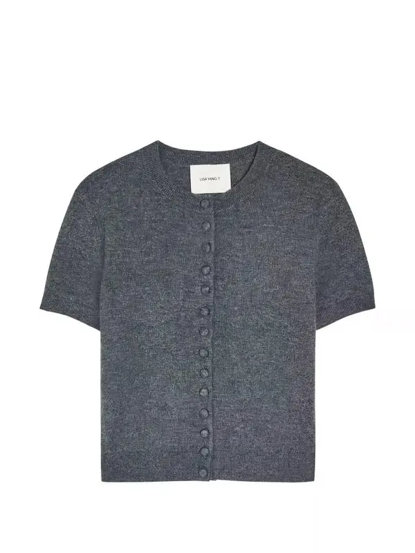 LISA YANG Buttoned Short Sleeve Cardigan