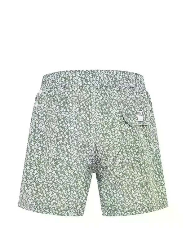 Fedeli Floral-print Swim Shorts - Green