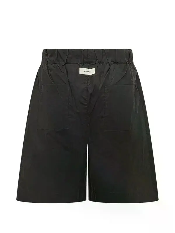 A PAPER KID Logo-patch Cotton Shorts