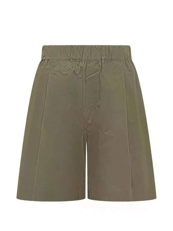 A PAPER KID Logo-patch Pleated Shorts - Green