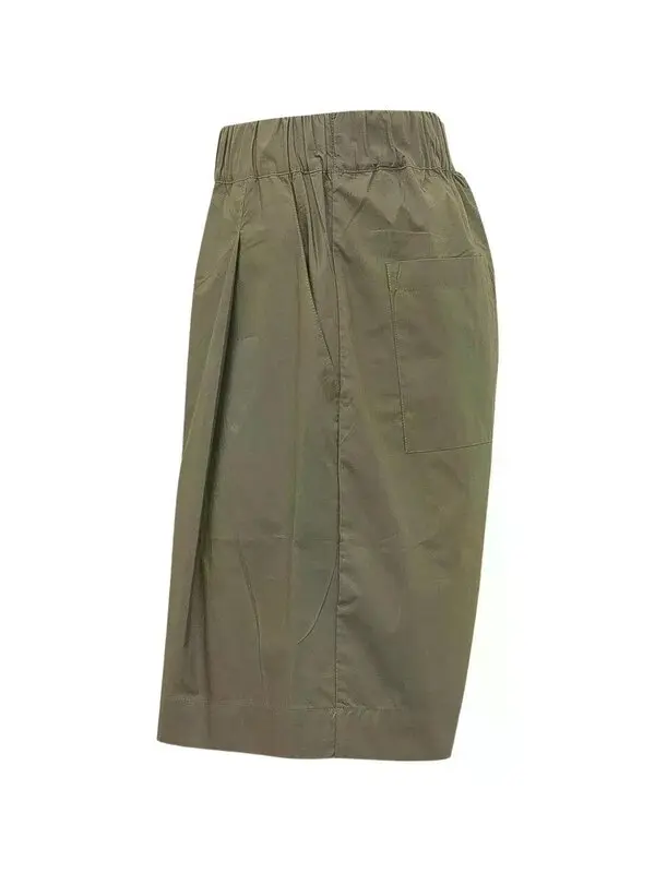 A PAPER KID Logo-patch Pleated Shorts - Green