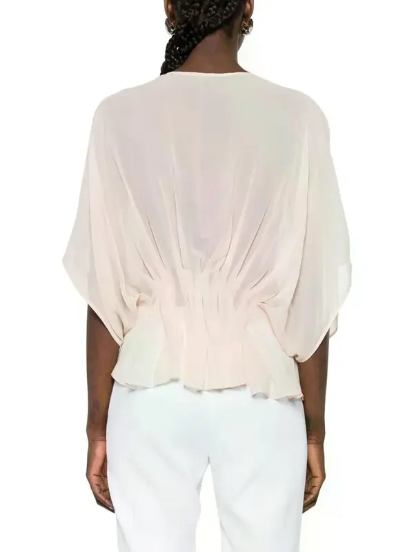 Max Mara Ruffled Hem V-neck Blouse - Pink