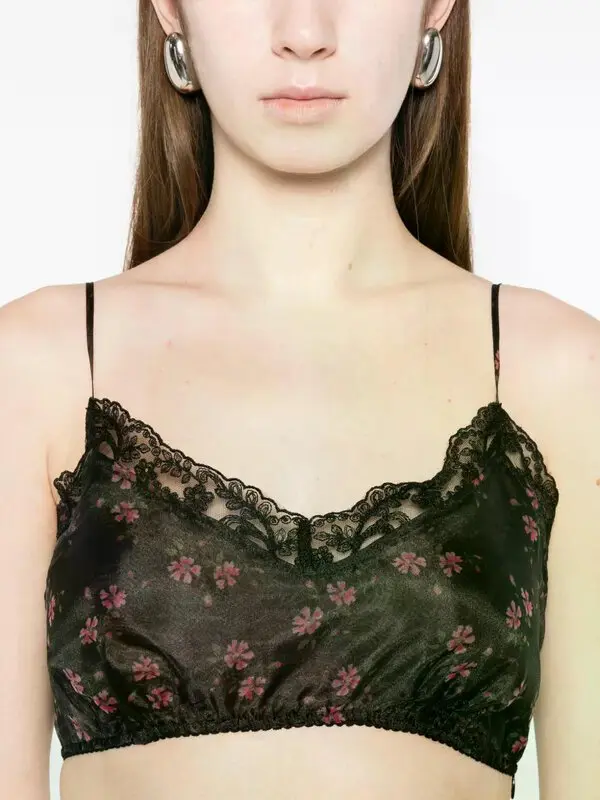Simone Rocha Floral-lace Crop Top