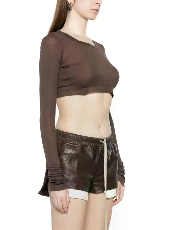 Rick Owens Long Sleeve Cropped Top