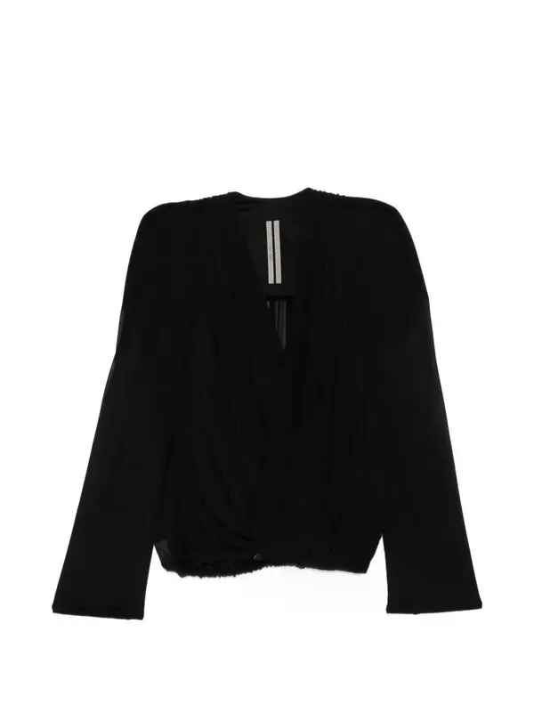 Rick Owens Maria Draped V-neck Jacket - Black