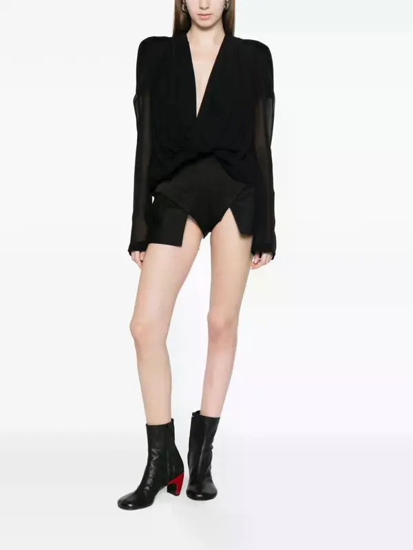 Rick Owens Maria Draped V-neck Jacket - Black