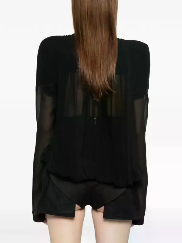 Rick Owens Maria Draped V-neck Jacket - Black
