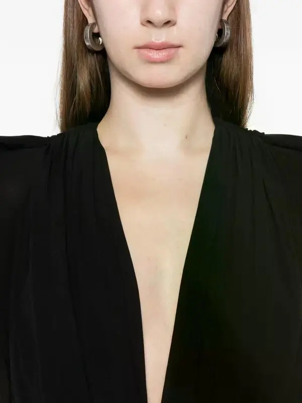 Rick Owens Maria Draped V-neck Jacket - Black
