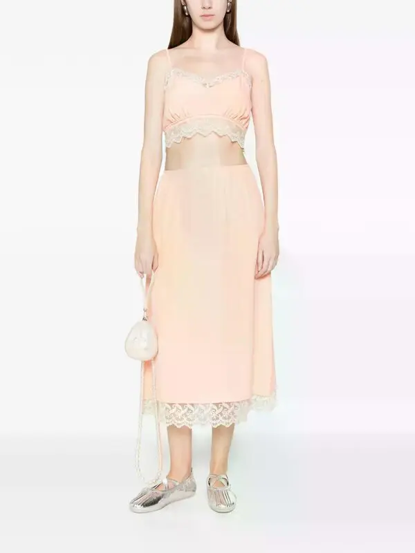 Simone Rocha Lace Trim Midi Skirt - Orange