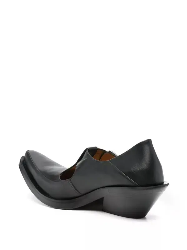 EGONLAB Leather Buckled Spike Loafers