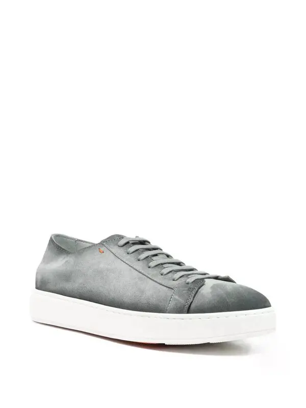 Santoni Suede Lace-up Sneakers - Grey