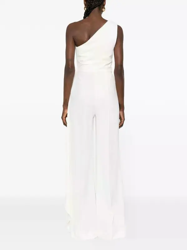 Elie Saab Cady One-shoulder Appliqué Jumpsuit