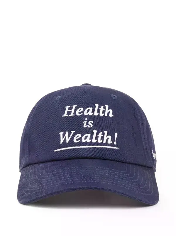 SPORTY & RICH Lettering Detail Cap - Blue