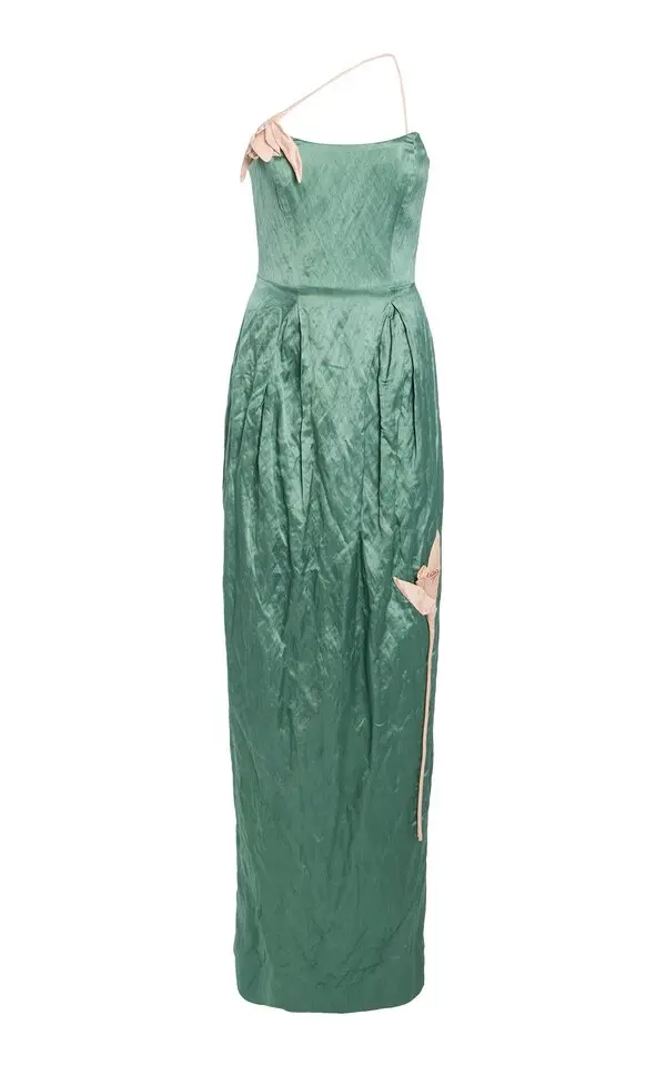 Erdem Appliquéd Gown - Green