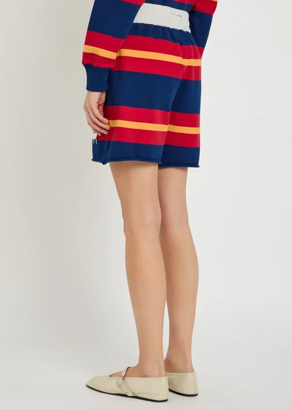 MOTHER The Breather Striped Cotton Shorts