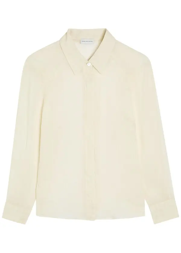 Dries Van Noten Ramie Printed Shirt - Ivory