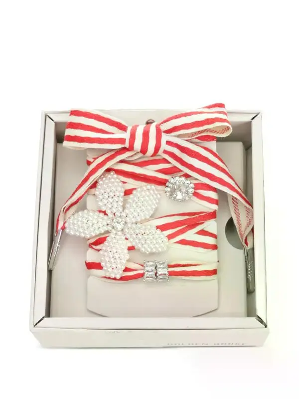 GOLDEN GOOSE Striped Beaded Embellishment Keyring