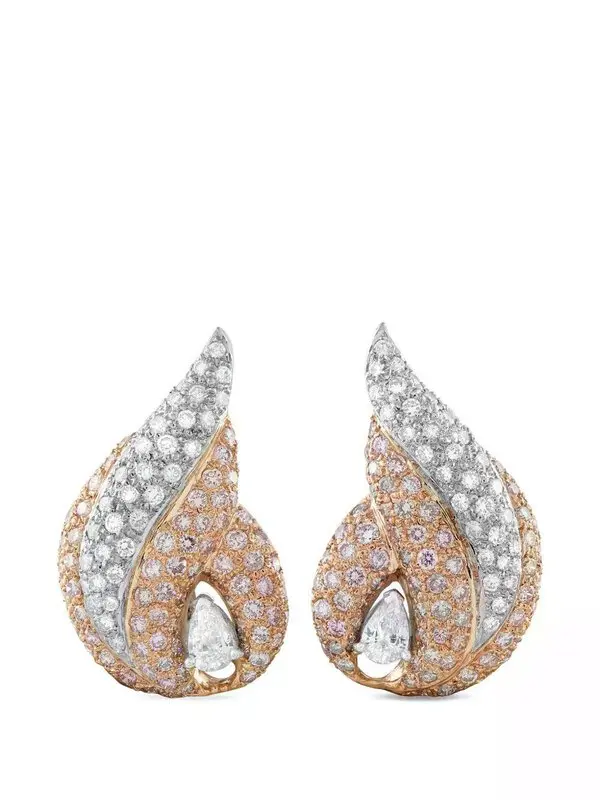 LB EXCLUSIVE Diamond Shell Clip On Earrings - Pink