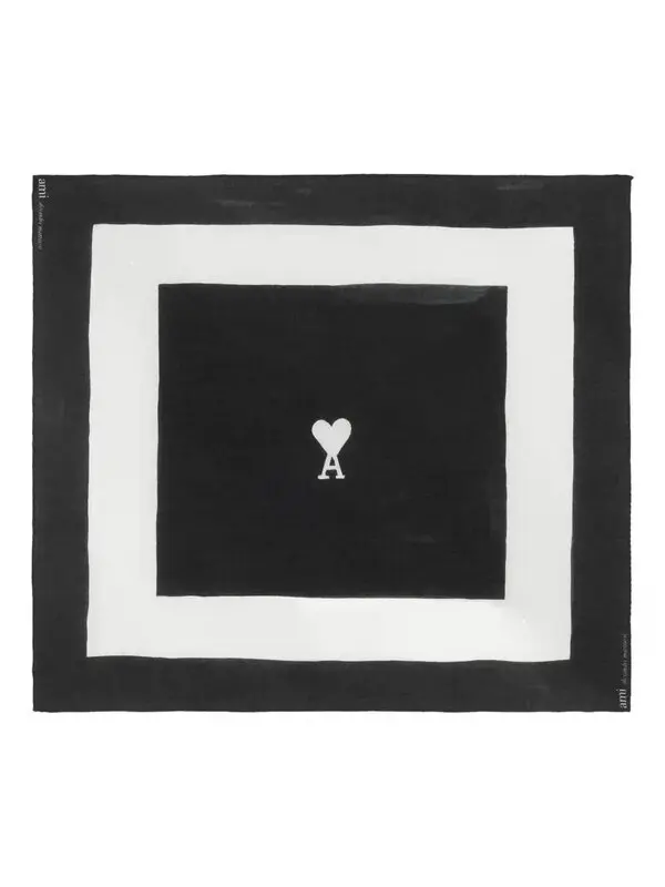 AMI Paris De Coeur Printed Scarf
