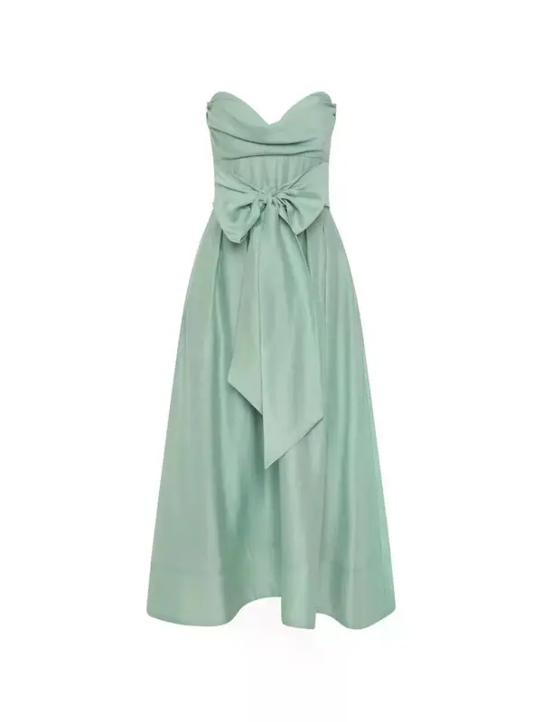 Rebecca Vallance Serenity Strapless Bow Midi Dress