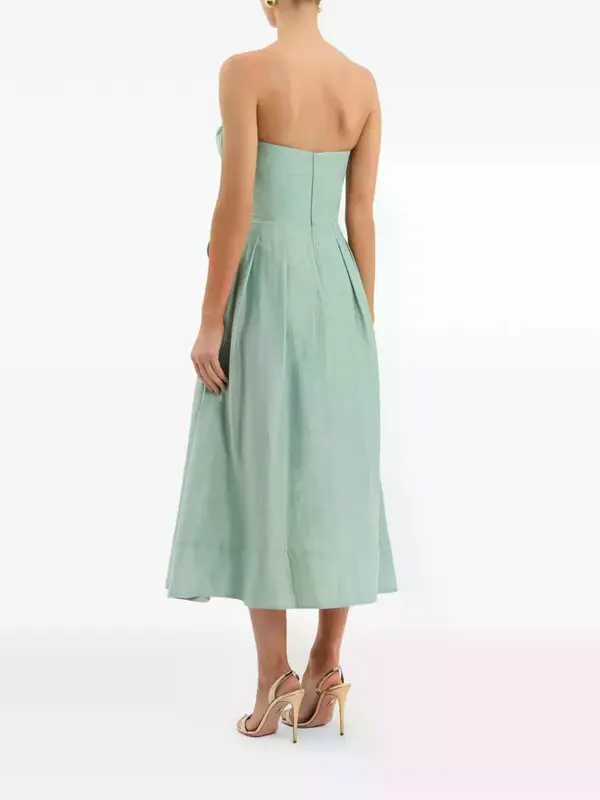 Rebecca Vallance Serenity Strapless Bow Midi Dress