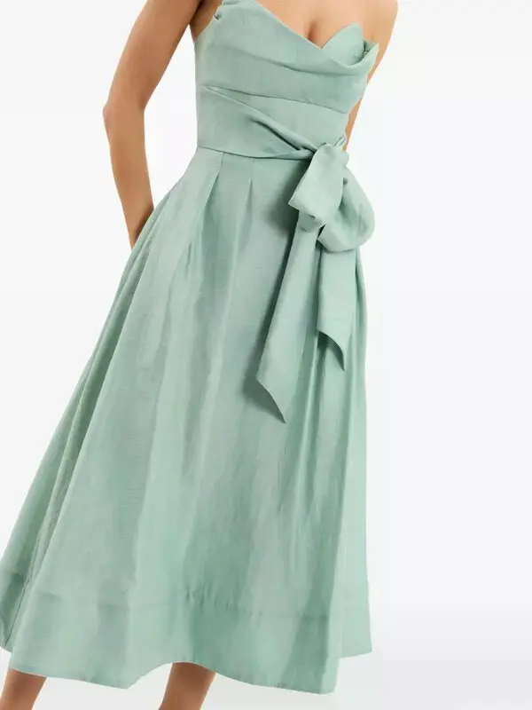 Rebecca Vallance Serenity Strapless Bow Midi Dress