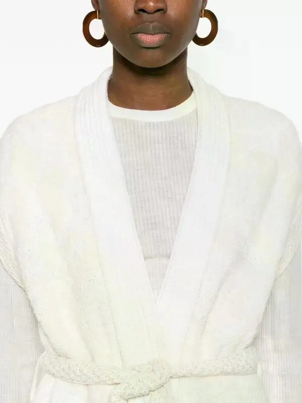 FORTE_FORTE Belted Fringe Jacket