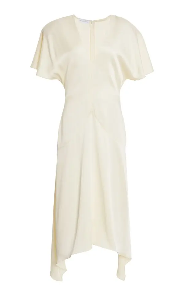 Stella McCartney Envers Satin V-neck Dress - Yellow