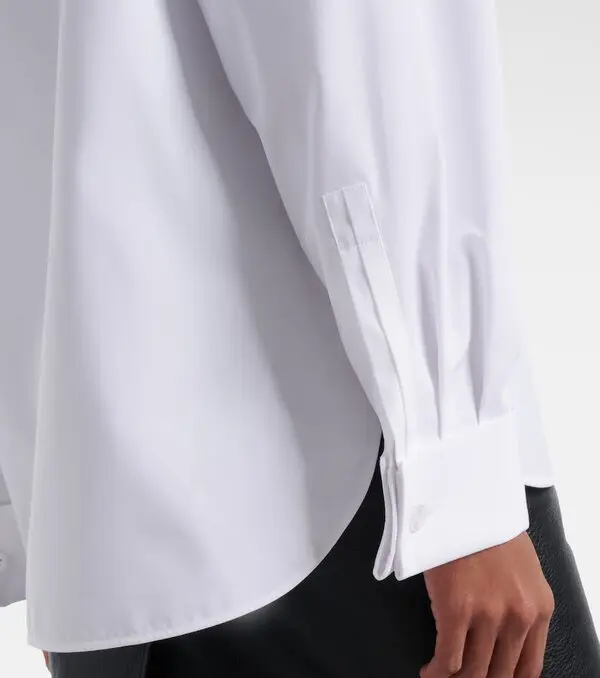 Saint Laurent Cotton Poplin Shirt With Tie Neck - White