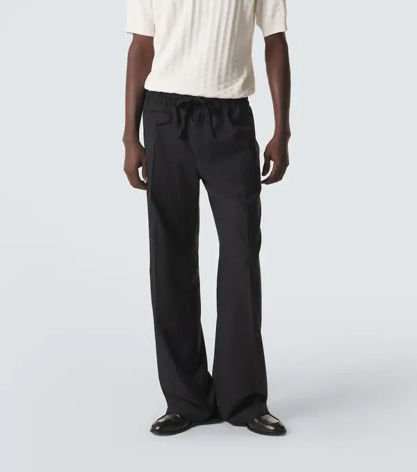 Dolce & Gabbana Virgin Wool Twill Wide-leg Trousers