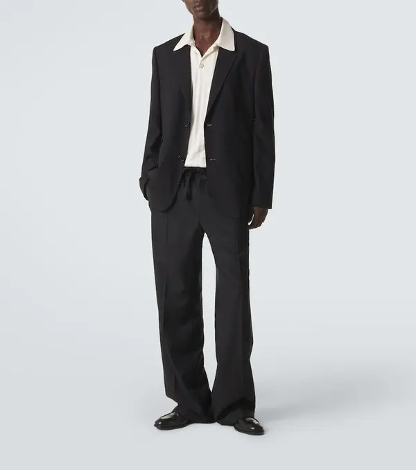 Dolce & Gabbana Virgin Wool Twill Wide-leg Trousers