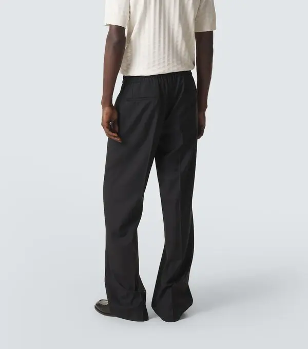Dolce & Gabbana Virgin Wool Twill Wide-leg Trousers