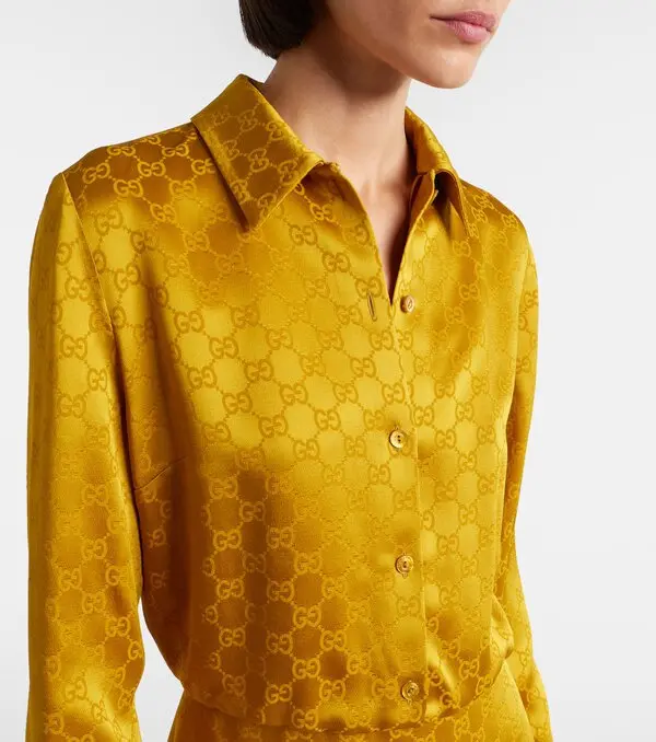 Gucci Gg Jacquard Shirt Dress