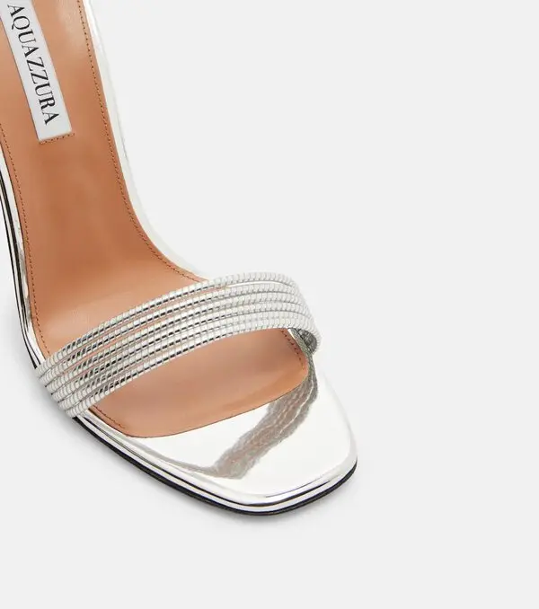 AQUAZZURA Metallic Leather Sandals