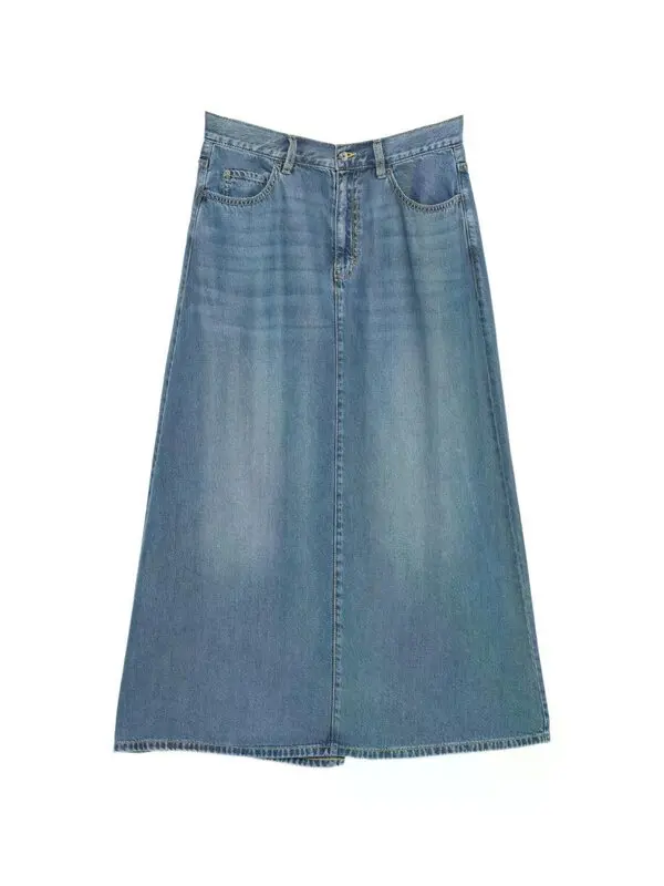 JNBY Logo-patched A-line Skirt - Blue