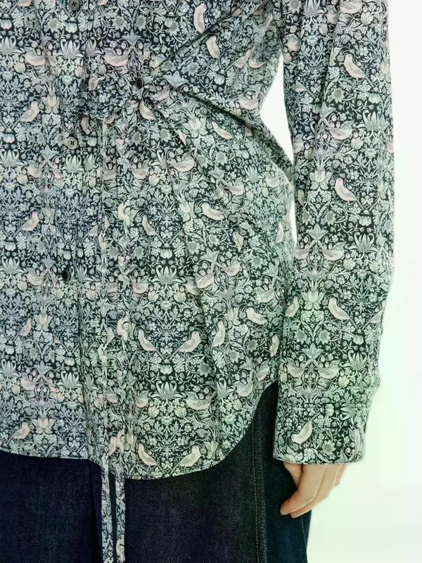 JNBY Floral Print Long Sleeve Blouse