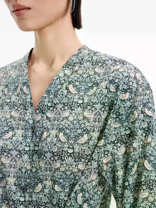 JNBY Floral Print Long Sleeve Blouse