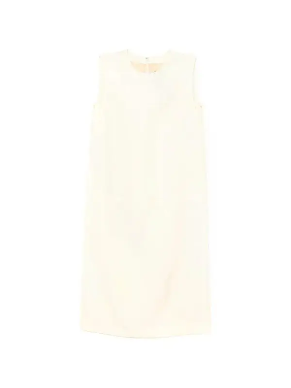 LESS Sleeveless Round Neck Midi Dress With Pockets