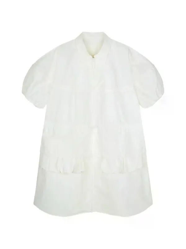 JNBY A-line Short Sleeve Dress With Ruffled Detailing - Neutrals