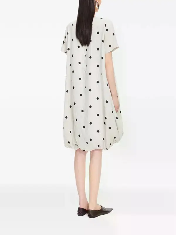 JNBY Polka Dot Puffball Dress - Neutrals