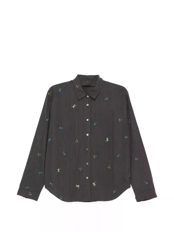 JNBY Floral Embroidered Cotton Blouse - Grey