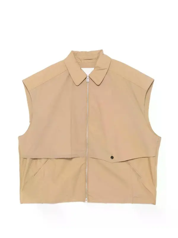 CROQUIS Sleeveless Logo Jacket - Neutrals
