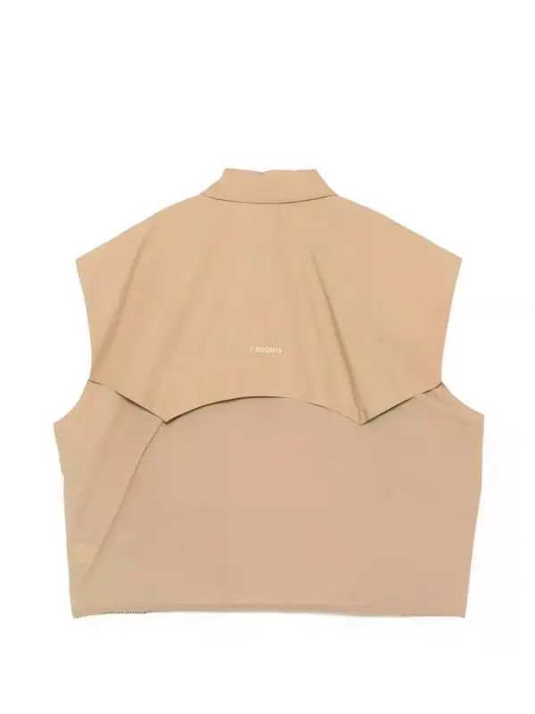 CROQUIS Sleeveless Logo Jacket - Neutrals