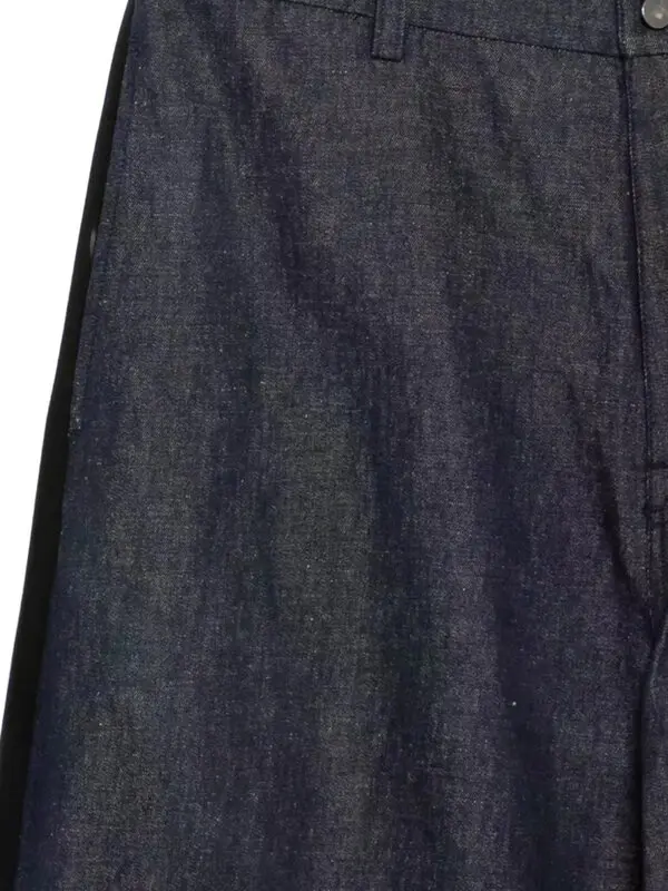 CROQUIS Denim Blue Loose Fit Trousers With Side Stripe