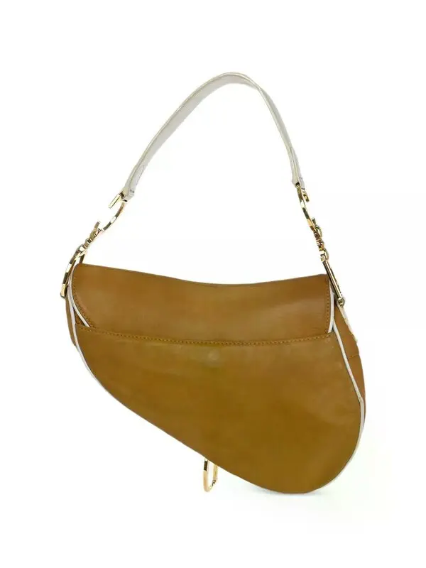 Dior 2000 Leather Saddle Handbag - Neutrals