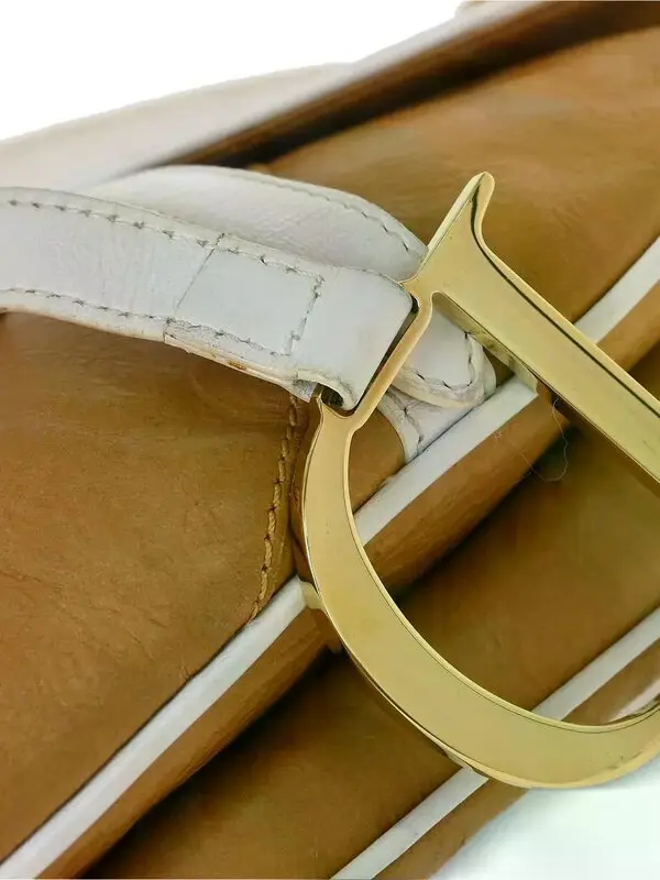 Dior 2000 Leather Saddle Handbag - Neutrals